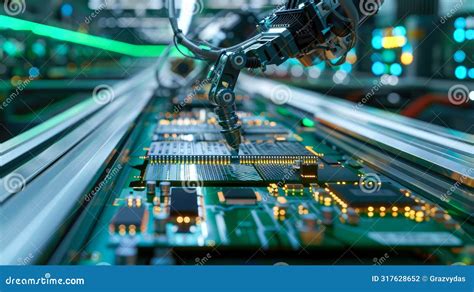 Advanced High Precision Robotic Arm On Fully Automated Pcb Assembly Line Electronic Devices