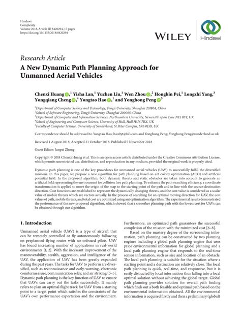 Pdf A New Dynamic Path Planning Approach For Unmanned Aerial Vehicles