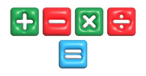 Premium Vector 3d Buttons With Plus Minus Multiplication Division And Equal Symbols Volumetric