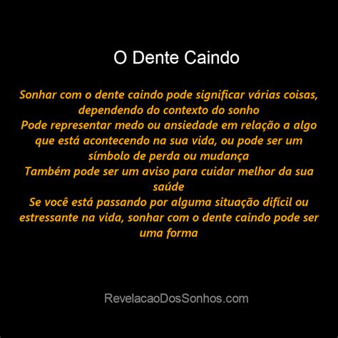 O Que Significa Sonhar O Dente Caindo