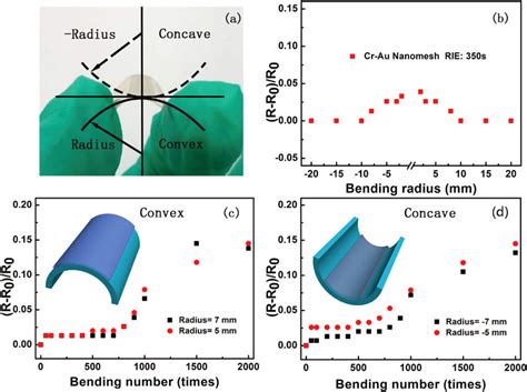 A The Picture Of Crau Nanomesh On Pen Under Concave Radius And Download Scientific
