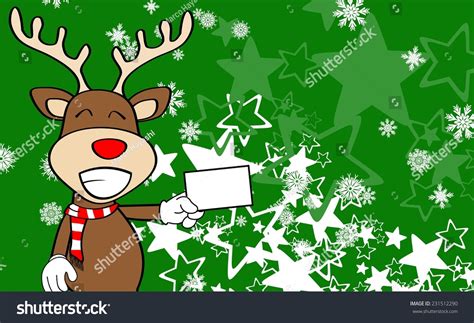 Xmas Reindeer Cartoon Expression Background Vector Stock Vector