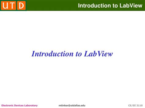 Ppt Introduction To Labview Virtual Instrument Development For