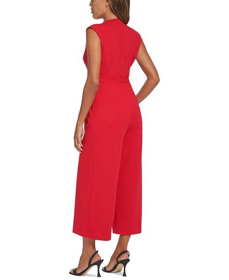 Calvin Klein Sleeveless Surplice Neck Jumpsuit Macys