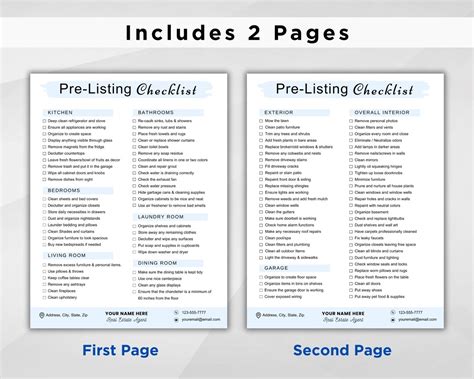 Pre Listing Checklist Real Estate Prelisting Template Sellers Agent