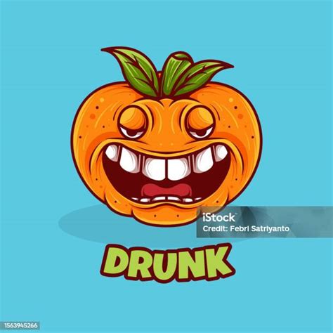 Helloween을 위한 다양한 표현의 과일 괴물 로고 마스코트 디자인 공포 무서움에 대한 스톡 벡터 아트 및 기타 이미지