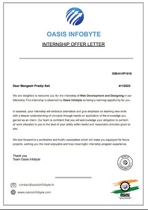 Mangesh Sali On Linkedin Oasisinfobyte Webdevelopment Internship