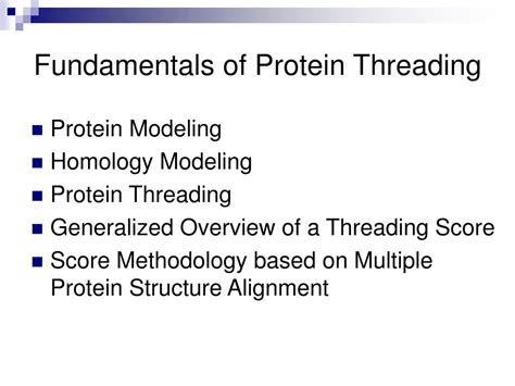 Ppt Homology Modeling Via Protein Threading Powerpoint Presentation