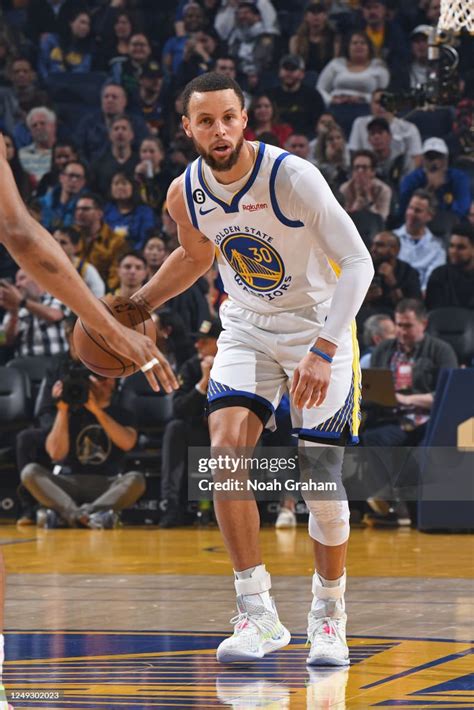 Stephen Curry Of The Golden State Warriors Dribbles The Ball During