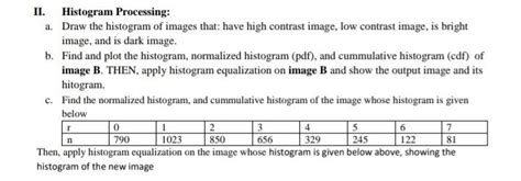 Histogram Processing A Draw The Histogram Of Images Chegg