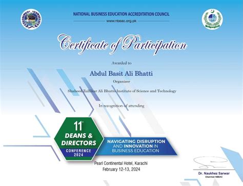 Abdul Basit Ali Bhatti On Linkedin Nbeac Organizingcommittee Gratitude