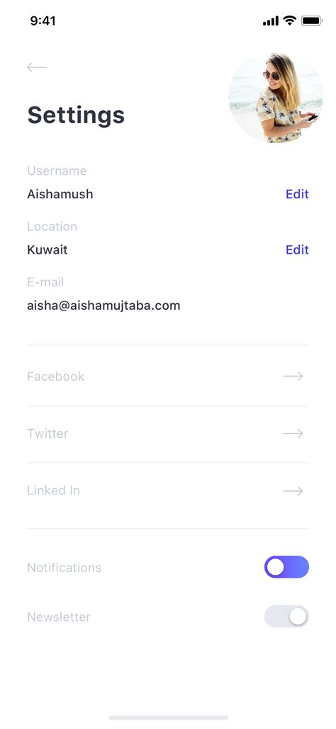 Daily UI Challenge Day 007 Settings On Behance