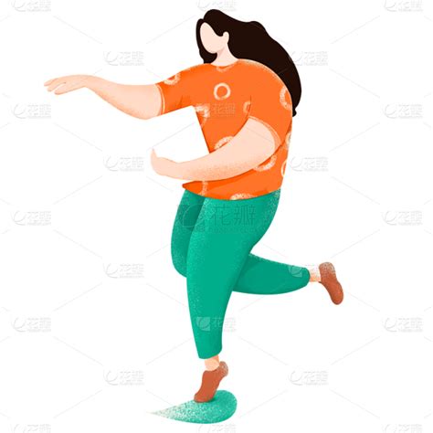 手绘 人物元素 走路