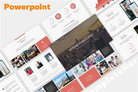 Strikethrough Business Powerpoint Presentation Template 74198