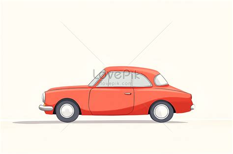 빨간 만화 자동차 그림 일러스트 무료 다운로드 Lovepik