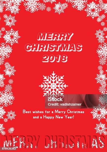 메리 크리스마스와 새 해 붉은 축제 포스터 인사말 카드는 눈입니다 평면 벡터 일러스트 레이 션 Eps10 0명에 대한 스톡 벡터 아트 및 기타 이미지 Istock