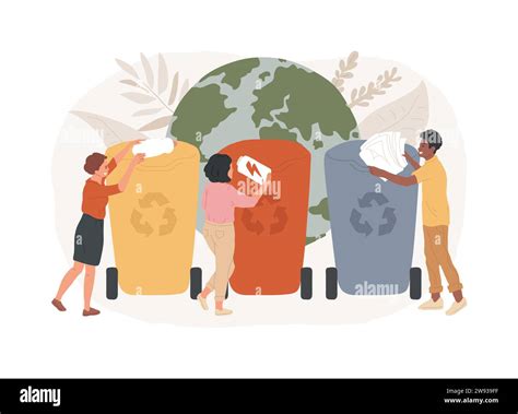 Garbage Collection And Sorting Isolated Concept Vector Illustration