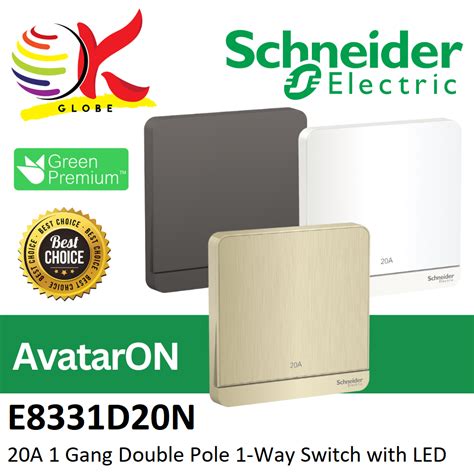 Schneider Electric Avataron Series 20a 1 Gang Double Pole Switch With