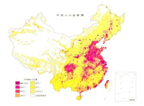 中国人口分布图中国人口自然密度分布图世界人口网