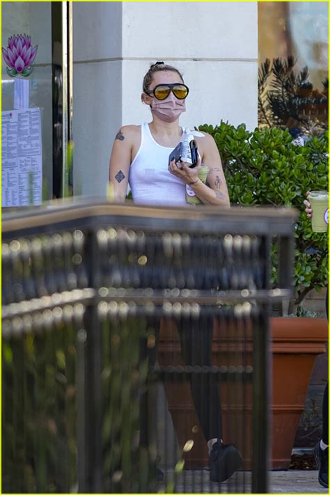 Miley Cyrus Goes Braless In See Through Tank Top While Running Errands