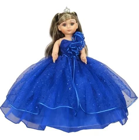 Muñeca Quinceañera Recuerdo De 15 Años Color Azul Rey En Venta En