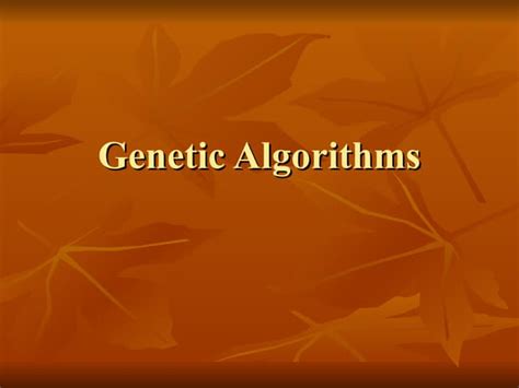 Genetic Algorithms For Engineering Applppt