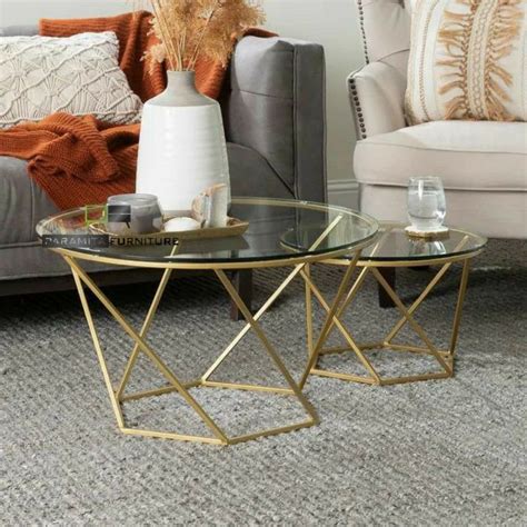 Jual Meja Ruang Tamu Coffe Table Minimalis Rangka Besi Top Kaca