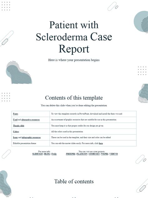 Patient With Scleroderma Case Report By Slidesgo Pdf Medical Diagnosis Clinical Medicine