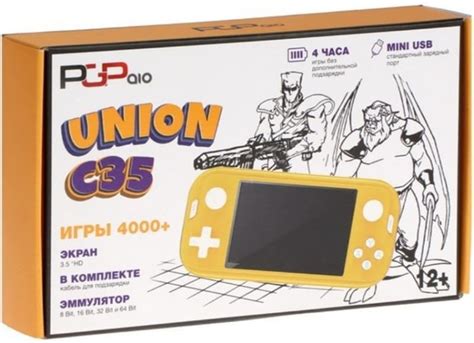 Игровая ретро приставка PGP AIO Union C35 Yellow (Желтый) 8-bit/16-bit ...