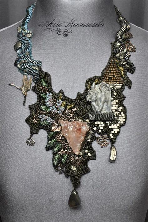 Колье бусы ручной работы Колье Beaded Necklace Hand Made Jewelry Embroidery Jewelry