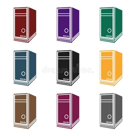 System Unit Icon In Black Style Isolated On White Background Personal Computer Symbol Stock