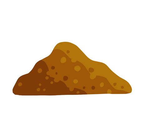 Pile Of Earth Brown Mound Land And Soil For Farming Flat Cartoon Isolated On White