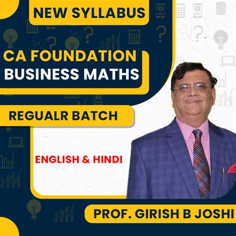 Prof Girish B Joshi Business Mathematics Regular Online Classes For Ca