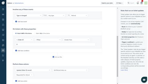 Custom Objects Ticket Updates Automation Natero