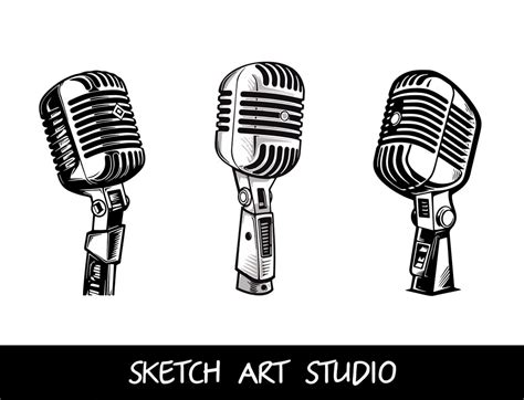 Vintage Microphone Svg Musical Instrument Retro Microphone Svg