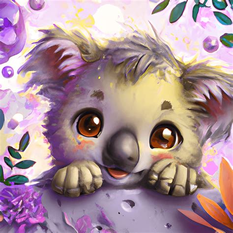 Fröhliches Baby Chibi Tiger Koala Creative Fabrica