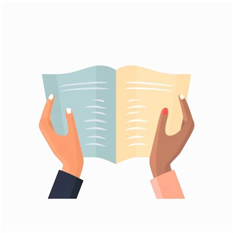 Premium Photo Hands Holding Book Flat Vector Illustration Isolated On