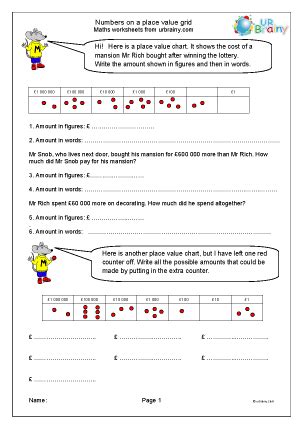 Place Value Grid Free Printable