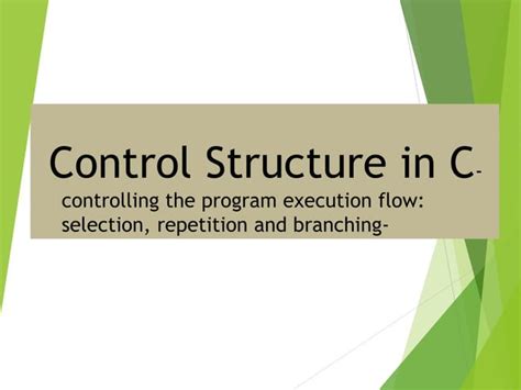 control structure in c programming with examples ppt