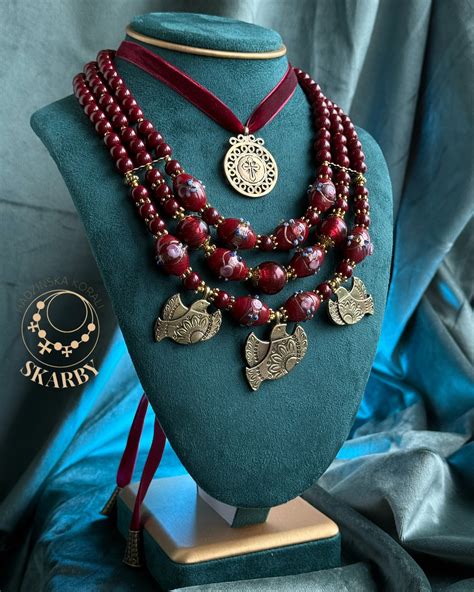 Skarby намиста зі згардами етно прикраси дукачі Комплект «Черешнева пташка🍒🕊️ Намисто