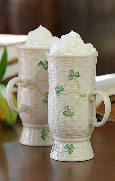 Belleek China Irish Coffee Mugs Pair Irish Coffee Mugs Belleek