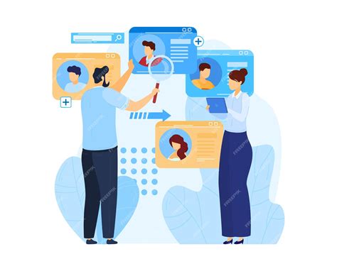 Premium Vector Man Search People Data Information Control Business