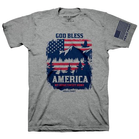 God Bless America Scene Mens T Shirt We Hold Fast