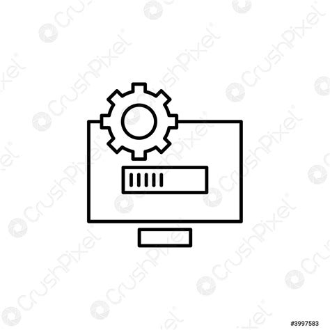 Desktop Monitor Configuration Loading Icon Stock Vector 3997583