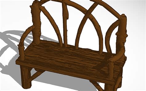 3d Design Rustic Log Bench Tinkercad