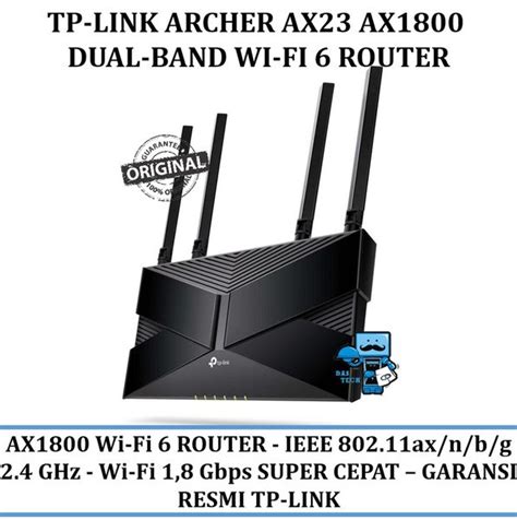 Jual Tp Link Archer Ax23 Ax1800 Dual Band Wi Fi 6 Router Di Lapak Das