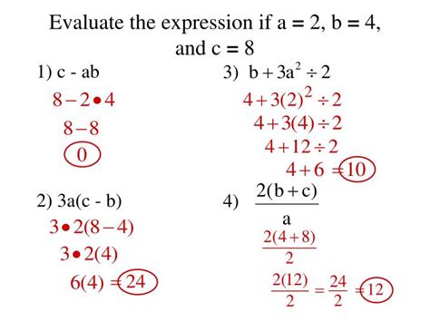 order of operations evaluating expressions