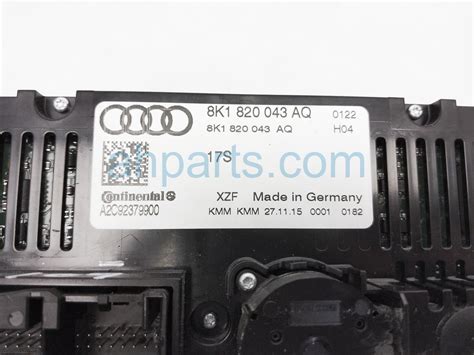 2016 Audi S5 Audi Temperature Climate Heaterac Control On Dash 8k1