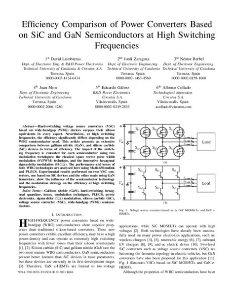 Pdf Efficiency Comparison Of Power Converters Based On Sic And Gan Semiconductors At High