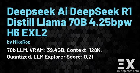 Deepseek Ai DeepSeek R1 Distill Llama 70B 4.25bpw H6 EXL2 By MikeRoz ...